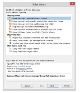 Outlook Rules : Manage Email messages using Rules - Tech Agilist
